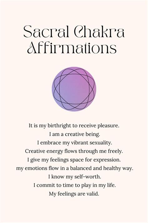 Sacral Chakra Affirmations Digital Download Chakra Guide Chakra