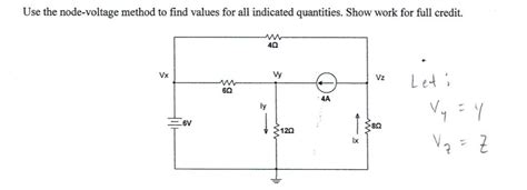 Solved Use The Node Voltage Method To Find Values For All Chegg