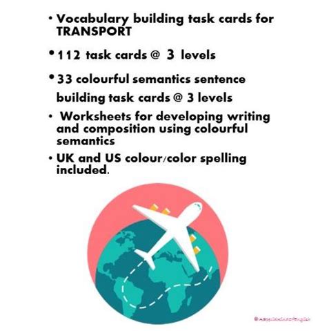 Transport Writing Bundle Using Colourful Semantics Teaching Resources