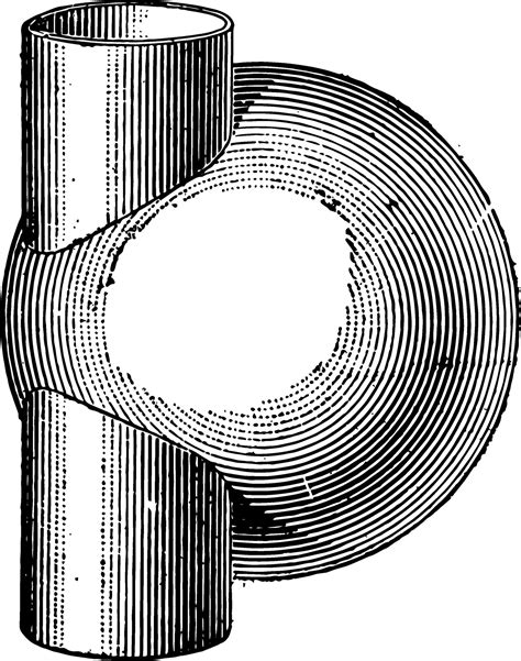 Intersecting Cylinder And Sphere Vintage Illustration 35072643 Vector