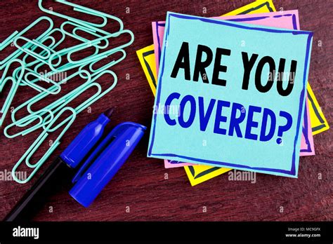 Handwriting Text Are You Covered Question Concept Meaning Health