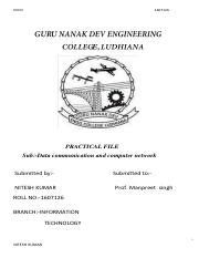 DCCN PRACTICAL Pdf DCCN PRACTICAL FILE Sub Data Communication And Computer Network