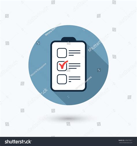 Flat Checklist Icon Round Shape Button Stock Vector Royalty Free Shutterstock