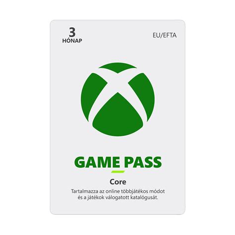 3 hónapos Xbox Game Pass Core előfizetés (Kézzel fogható kártya!) 3D5 ...