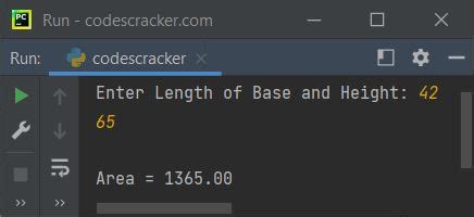 Python Program To Find Area Of Triangle