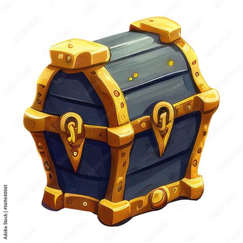 Simple Fantasy Treasure Chest D Stylized Game Asset Stock Illustration Adobe Stock