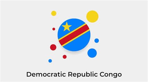 Premium Vector Democratic Republic Congo Flag Bubble Circle Round
