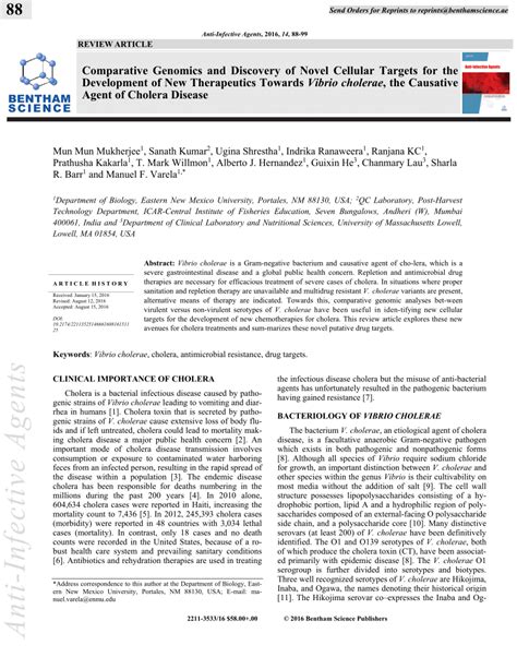 Pdf Comparative Genomics And Discovery Of Novel Cellular Targets For The Development Of New
