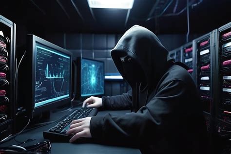 Premium Photo Dangerous Hooded Hacker Breaks Into Government Data