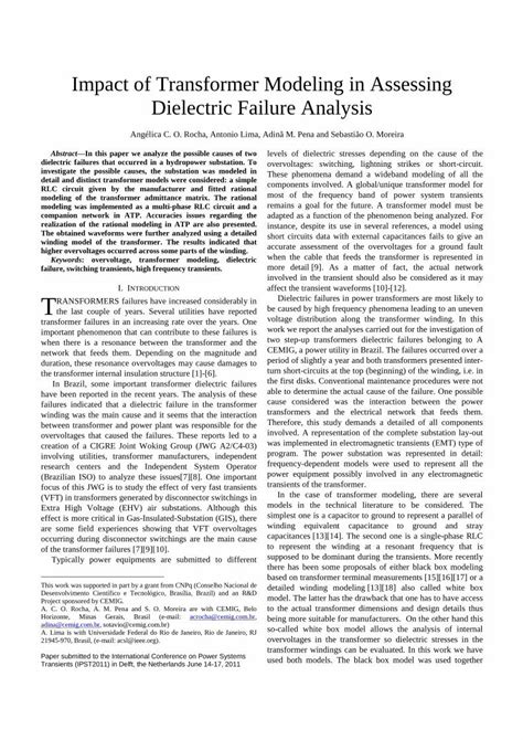 Pdf Impact Of Transformer Modeling In Assessing Dielectric Papersproc
