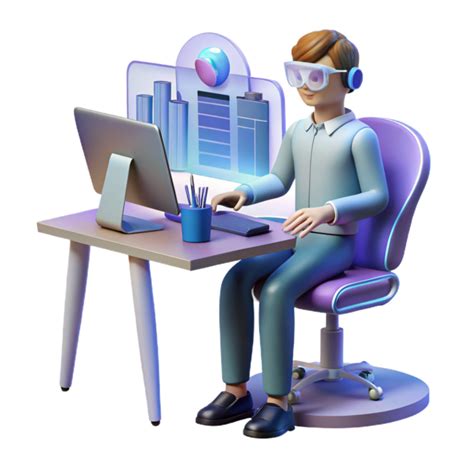 Extraordinary Rustic Data Analyst Working At Desk With Computer Professional 56745560 Png