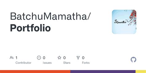 GitHub BatchuMamatha Portfolio