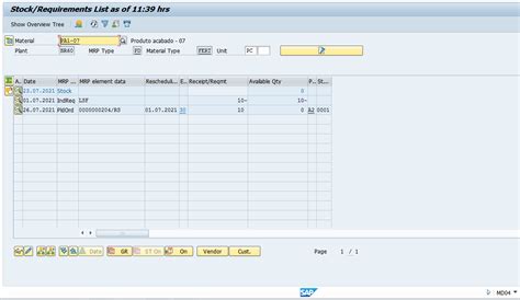 Análise de Resultado do MRP no SAP Aprenda a utilizar a transação MD04
