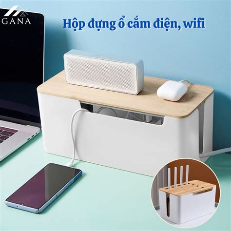 Hộp đựng ổ Cắm điện Wifi Hộp đựng Dây điện Bằng Nhựa Gọn Gàng An Toàn