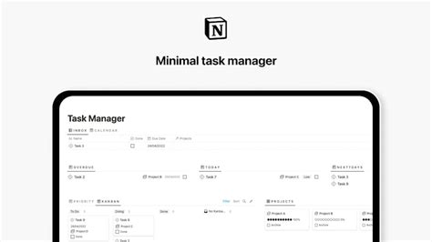 Task Manager Notion Notion Template To Do List Task Management Template To Do Tracker