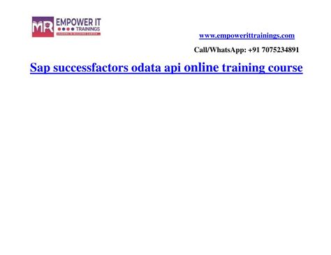 ppt sap successfactors odata api online training course powerpoint