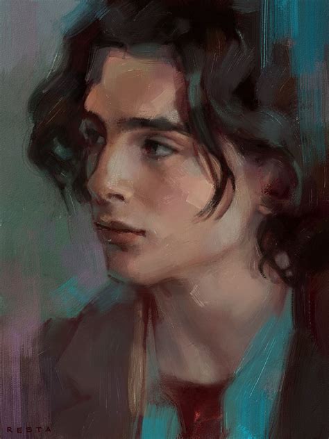 Timothée Chalamet Digital Portrait Whimsical Art Realistic Art