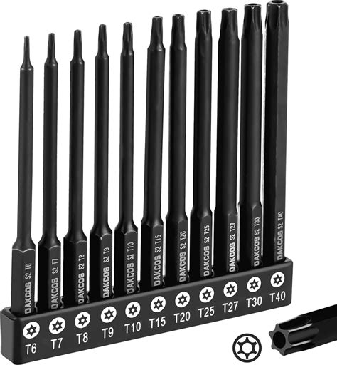 Dakcos 11 Pieces Screwdriver Bits Set 1 4 Inch Tamper Proof Torx Bit Set For Drill Bit Tools