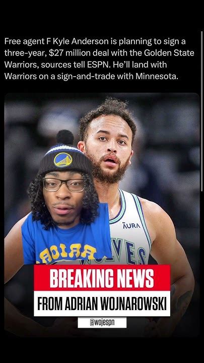 Kyleanderson Is Going To The Goldenstatewarriors Youtube