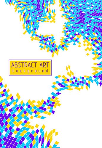 모자이크 아트 추상 배경 벡터 3d 차원 기하학적 디자인 제목 및 텍스트 복사 공간 레이아웃 템플릿으로 예술 그림 포스터 배너