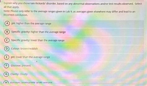 Solved What Disorder Does Patient 2 Lain Rickards Probably Chegg