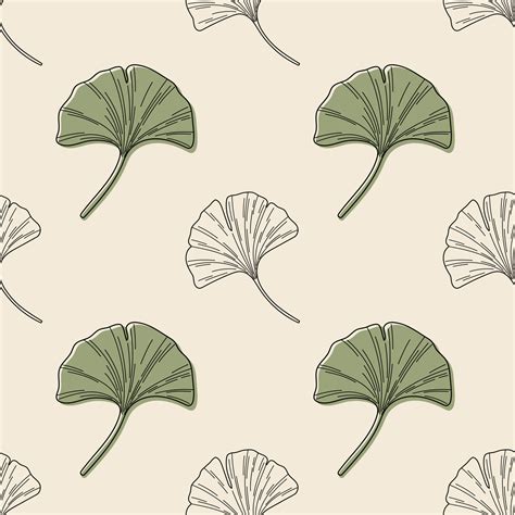 Ginkgo Biloba Leaves Seamless Pattern 14445420 Vector Art At Vecteezy