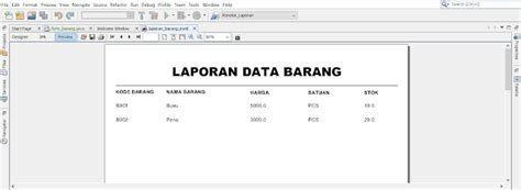Mencetak Laporan Menggunakan Ireport Pada Netbeans Contoh Aplikasi