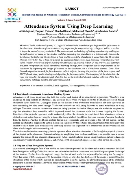 Attendance System Using Deep Learning Pdf Statistical Classification Computing