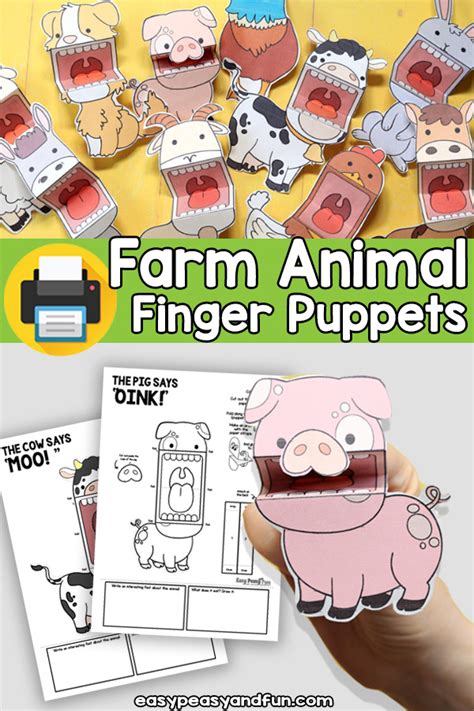 Printable Farm Animal Finger Puppets Easy Peasy And Fun Membership