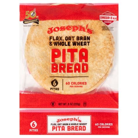 Save On Josephs Low Carb Flax Oat Bran And Whole Wheat Pita Bread 6 Ct