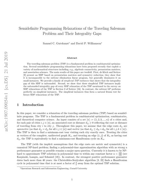 Semidefinite Programming Relaxations Of The Traveling Salesman Problem And Their Integrality