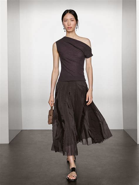 Длинная объемная юбка годе от Massimo Dutti стильное и модное решение купить по выгодной цене