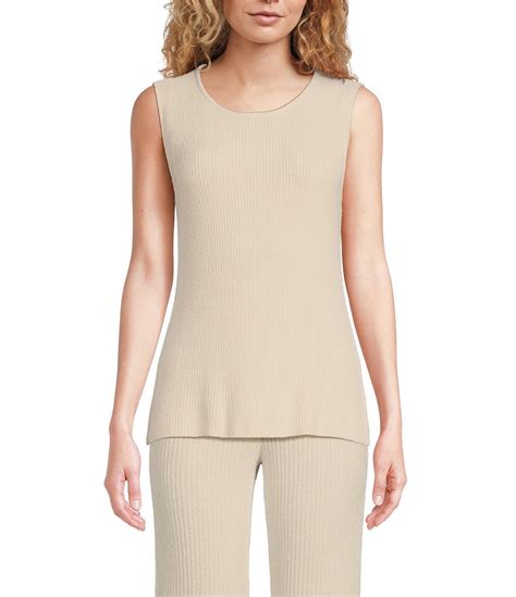 Barefoot Dreams Cozy Chic Ultra Lite Ribbed Knit Scoop Neck Sleeveless