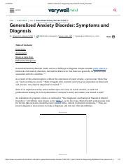 Dsm 5 Criteria For Diagnosing Generalized Anxiety Disorder Pdf 6 19