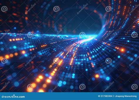 Digital Data Stream Background With Binary Code The Flow Information Of
