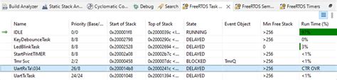 How To Enable Freertos™ Run Time And Stack Usage V Stmicroelectronics Community