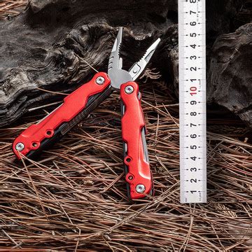 厂家现货不锈钢多功能刀 便携组合折叠工具钳 红色户外精冲多用钳 阿里巴巴
