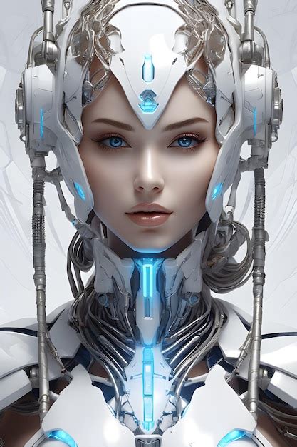 Premium Ai Image Beautiful Glowing Cyborg Scifi Gorgeous Angel