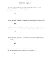 Mth Quiz 5 Doc MTH 019 Quiz 5 Q1 Sketch The Graph Of The Plane