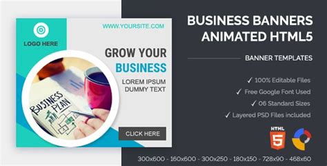 business banners animated html5 banner ads gwd code market
