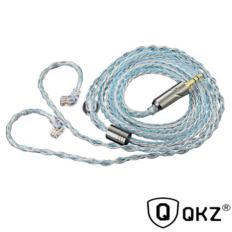 Qkz T1 Earphone Upgrade Cable Silver Plated 4 Core Upgrade Cable Qdc