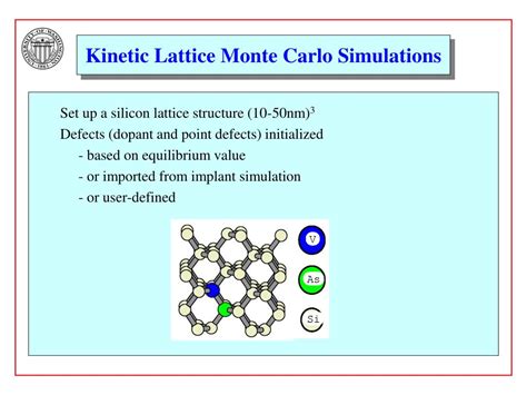 Ppt Kinetic Lattice Monte Carlo Simulations Of Dopant Diffusion