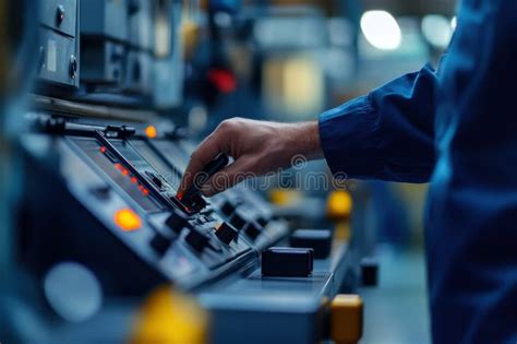 Professional Technician Operating Advanced Control Panel In Industrial