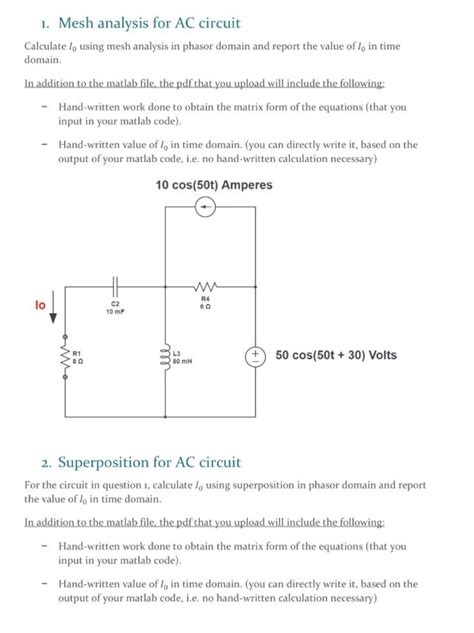 Solved Mesh Analysis For AC Circuit Calculate L Using Chegg