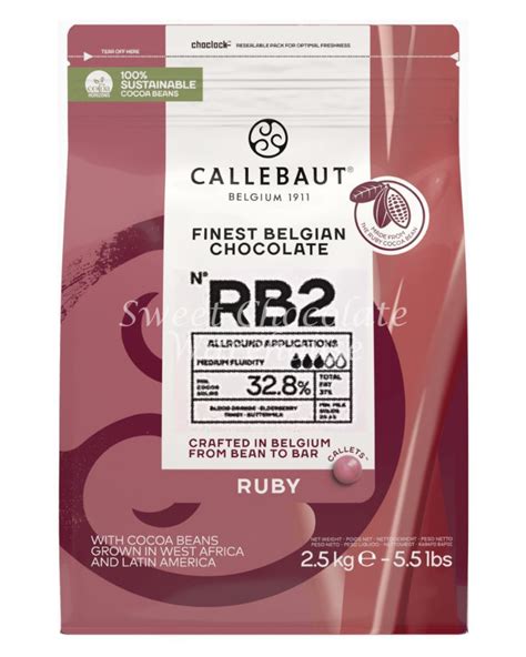 Callebaut Ruby Chocolate Belgian Couverture Callets Receipe Rb2 2 5kg