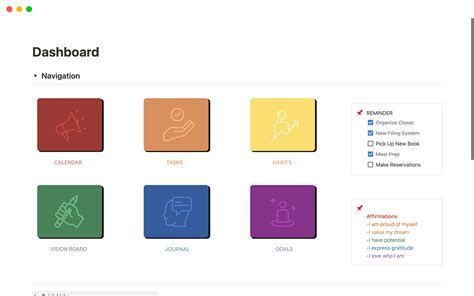 Color Coded Adhd Life Planner Notion Template