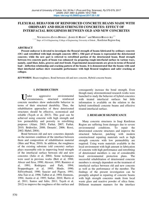 Pdf Flexural Behavior Of Reinforced Concrete Beams Made With Ordinary And High Strength
