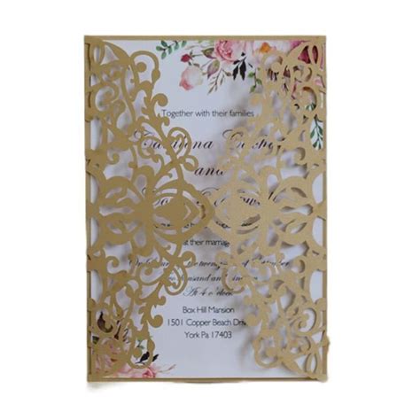 Faire part invitation Carte d invitation de mariage européenne en dentelle florale cartes de
