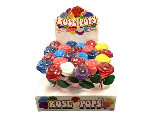 Rose Pop Lollipops 24 Box Candy Favorites
