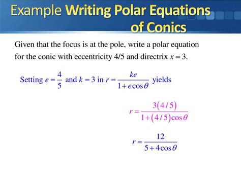 PPT - Polar Equations of Conics PowerPoint Presentation, free download ...